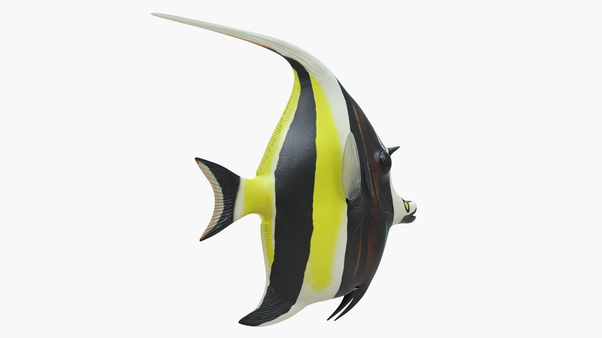 3D Moorish Idol Tropical Fish Rigged Model - TurboSquid 2352008