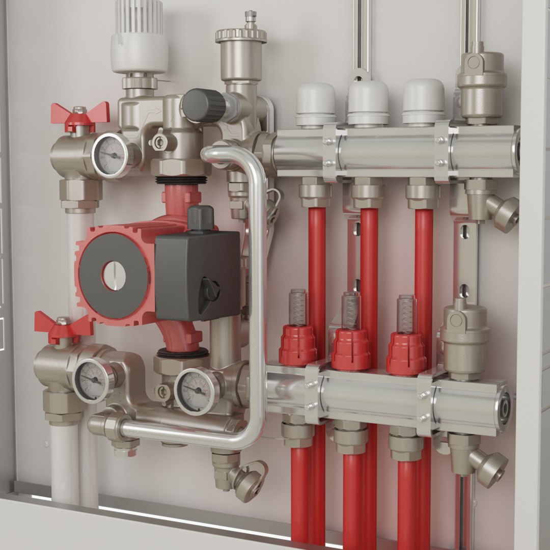 Floor Heating Manifold 3D Model - TurboSquid 1248160