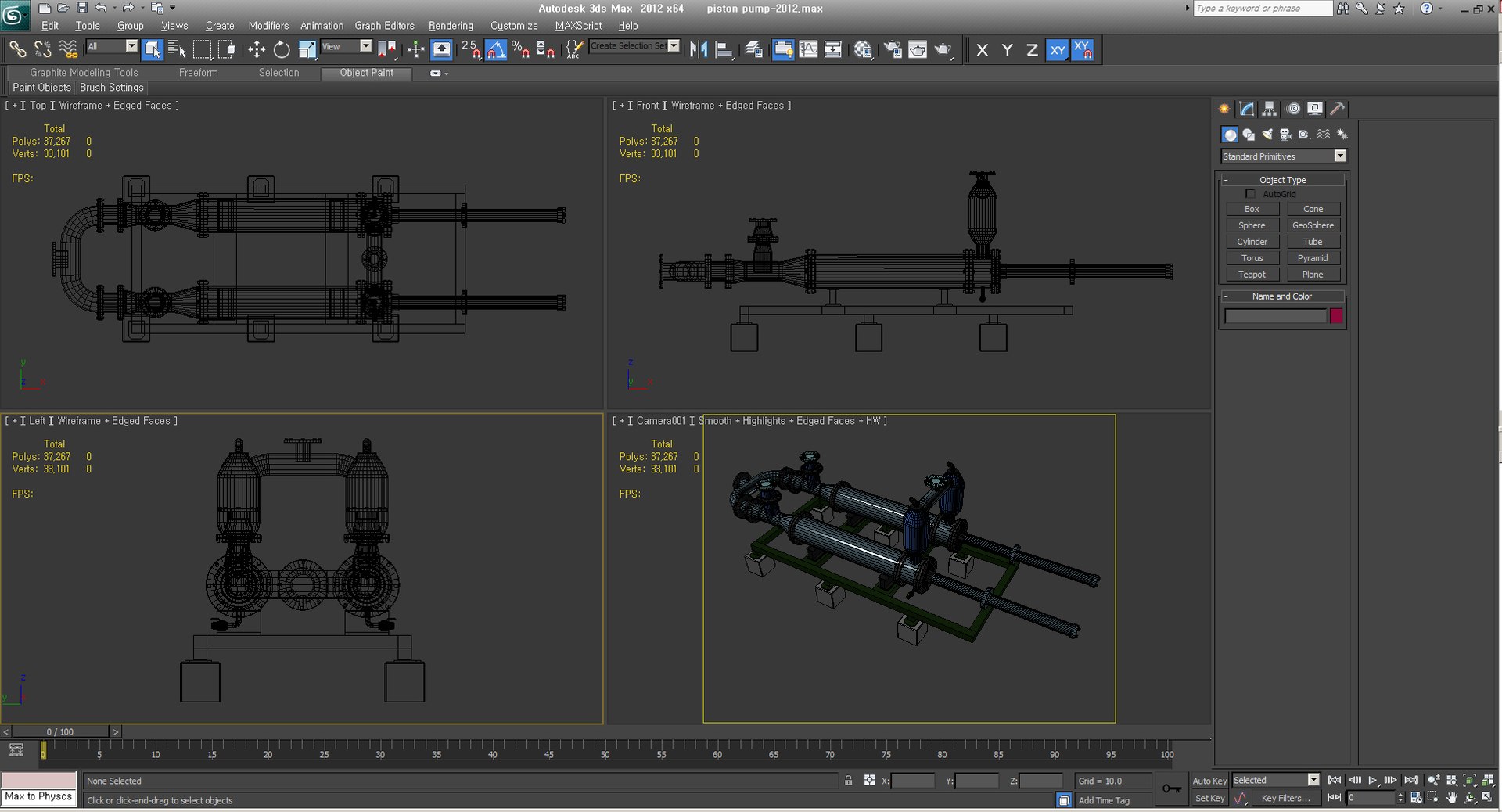 3d model piston pump