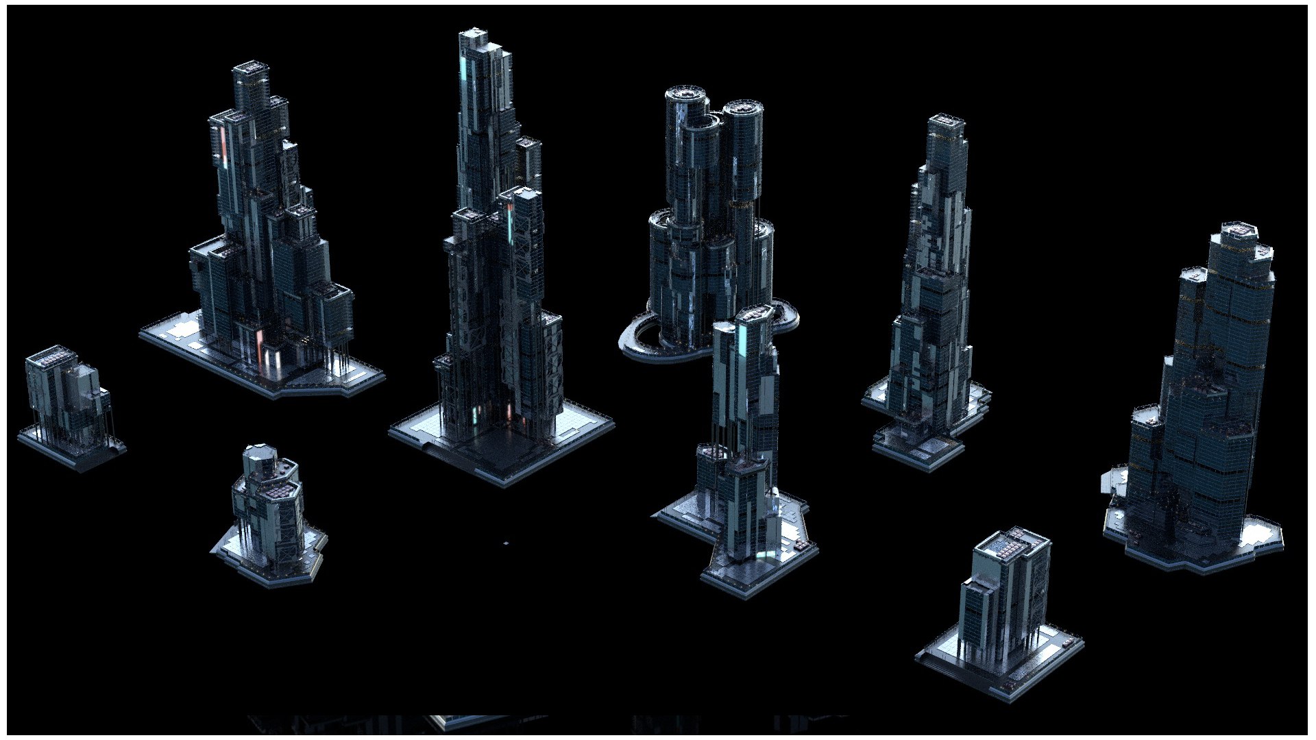 MODERN BUILDING AND SKYSCRAPER PACK KITBASH CITY WORLD KIT 3D model 3D ...