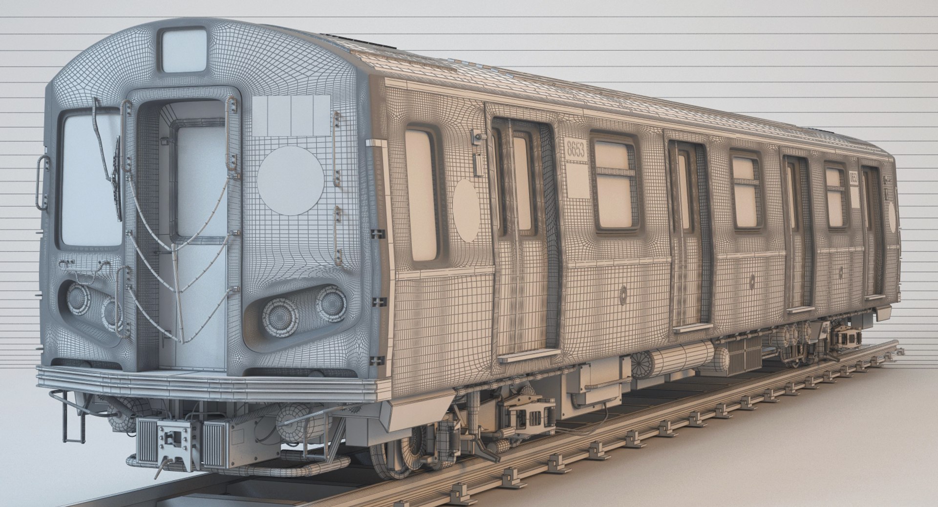 3d new york r160 subway train