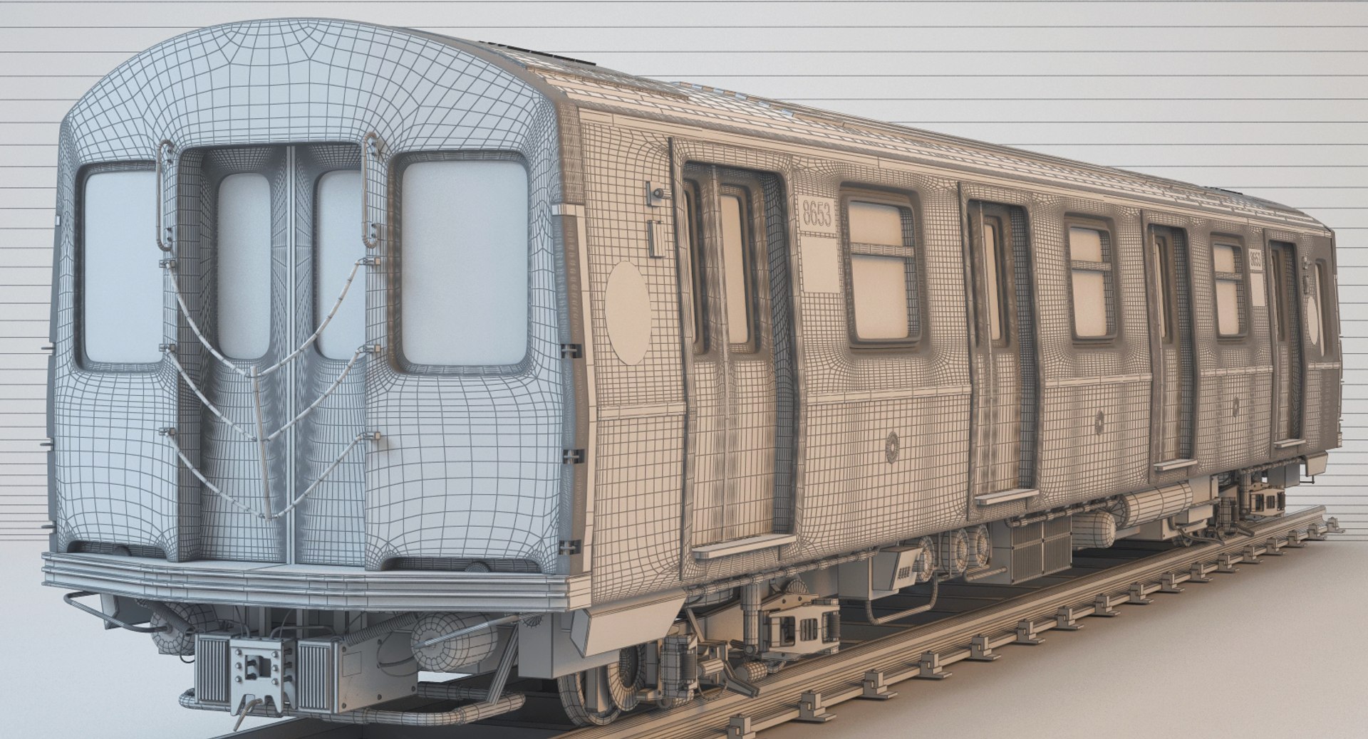 3d new york r160 subway train