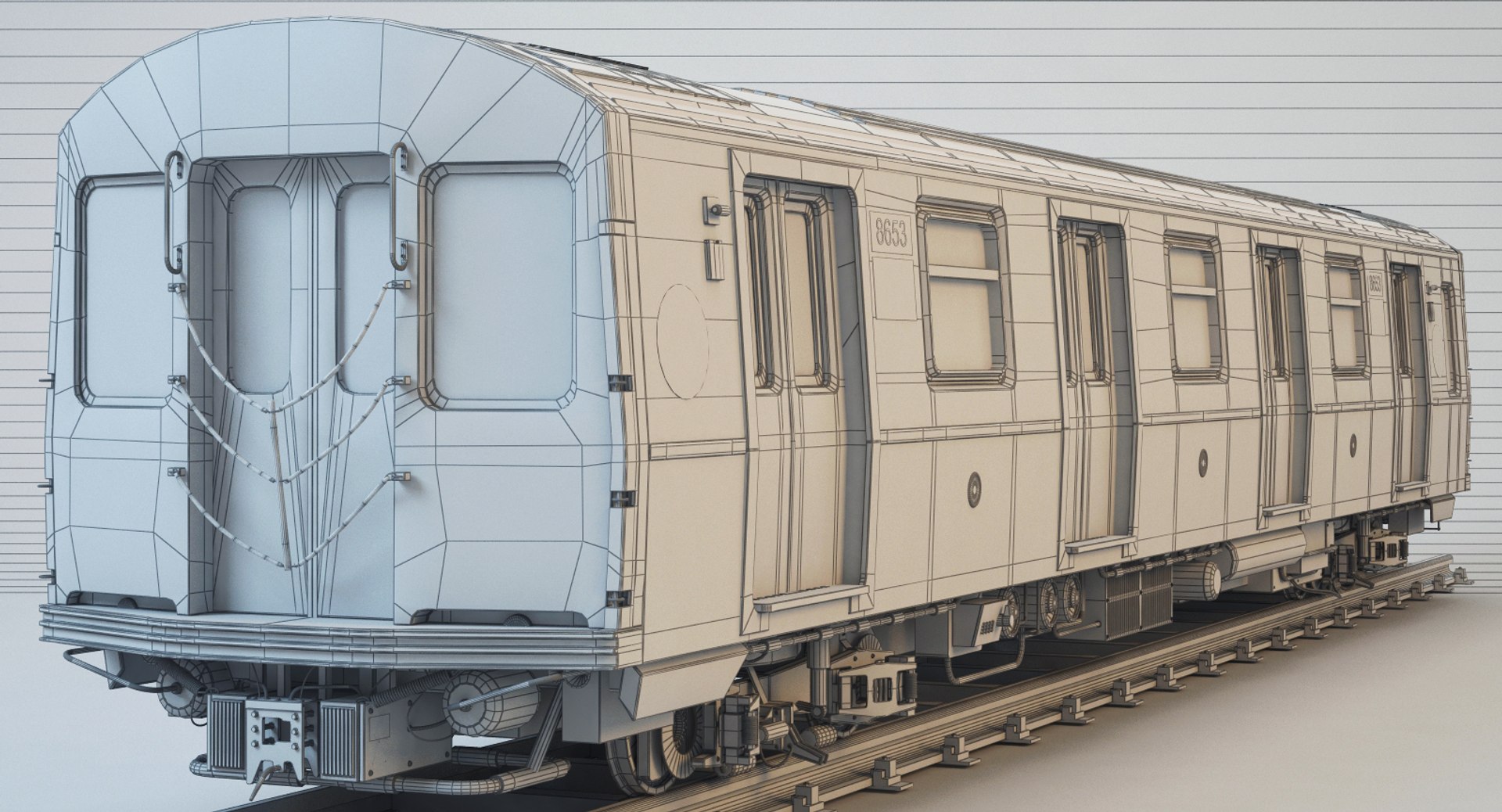 3d new york r160 subway train