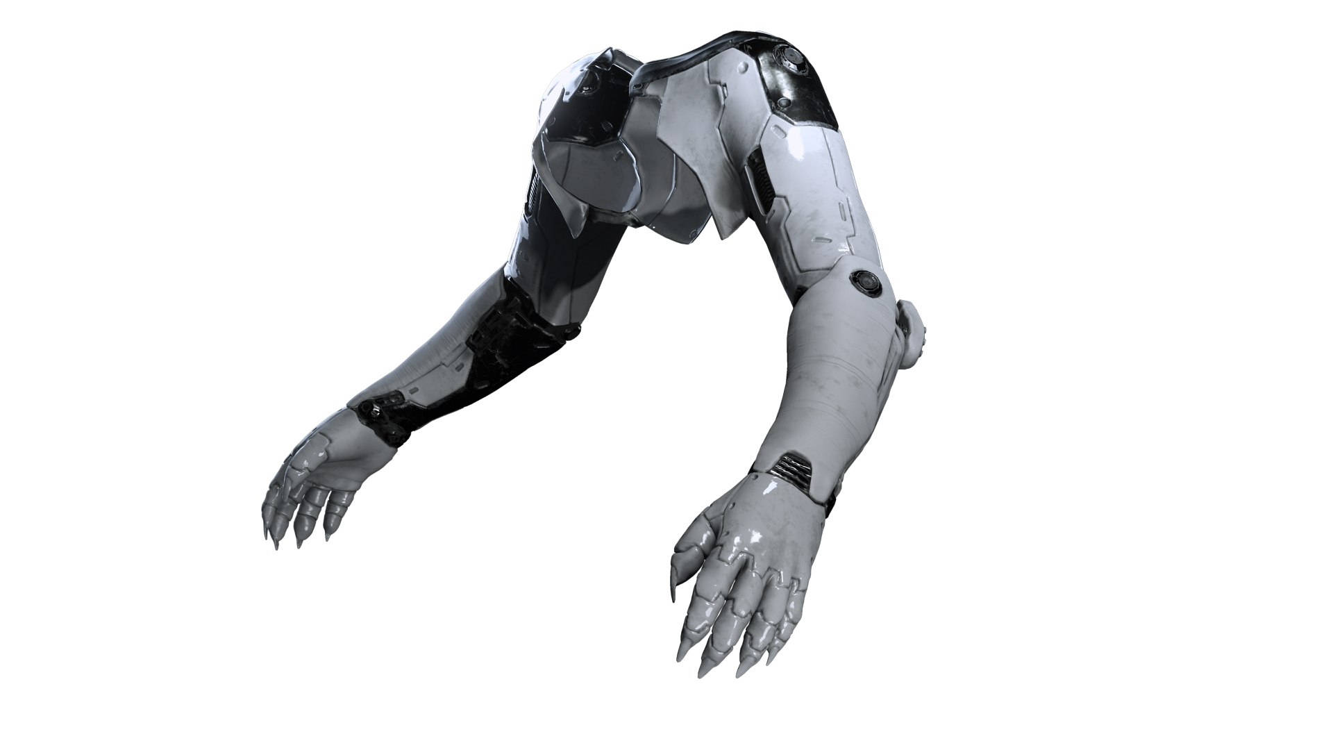 3D Sleek Futuristic Full Arm Armor - Android Cyborg Exoskeleton ...