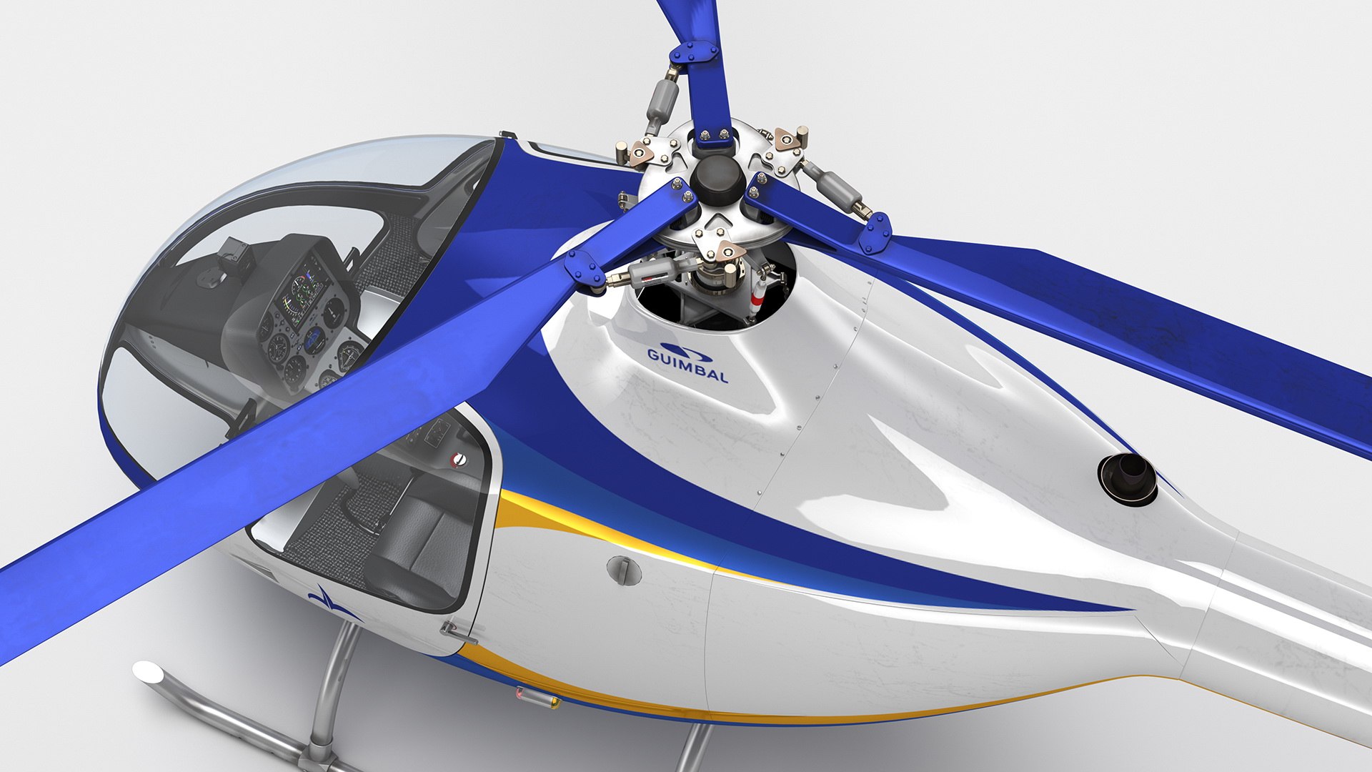 3d training helicopter guimbal cabri model