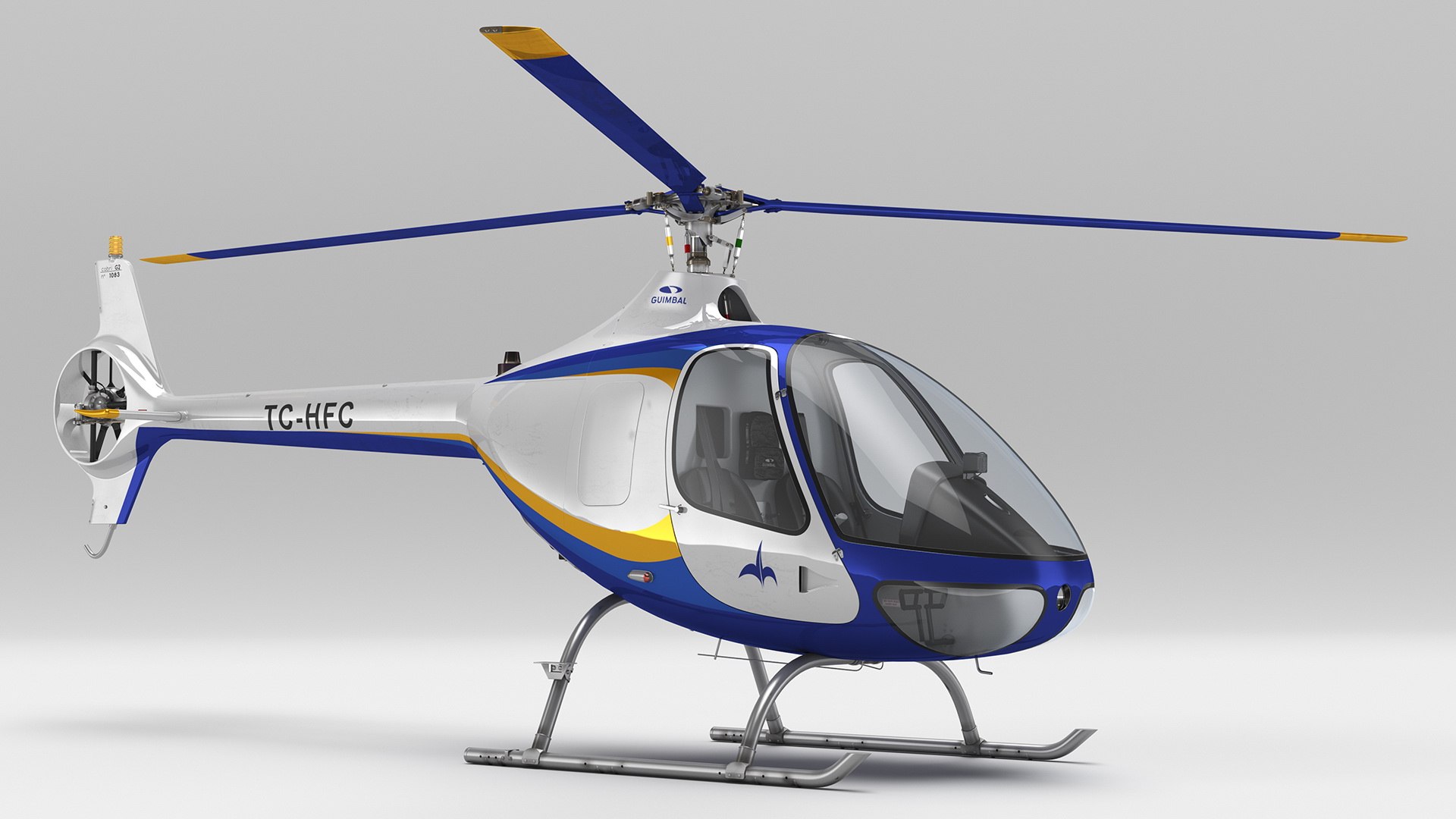 3d training helicopter guimbal cabri model