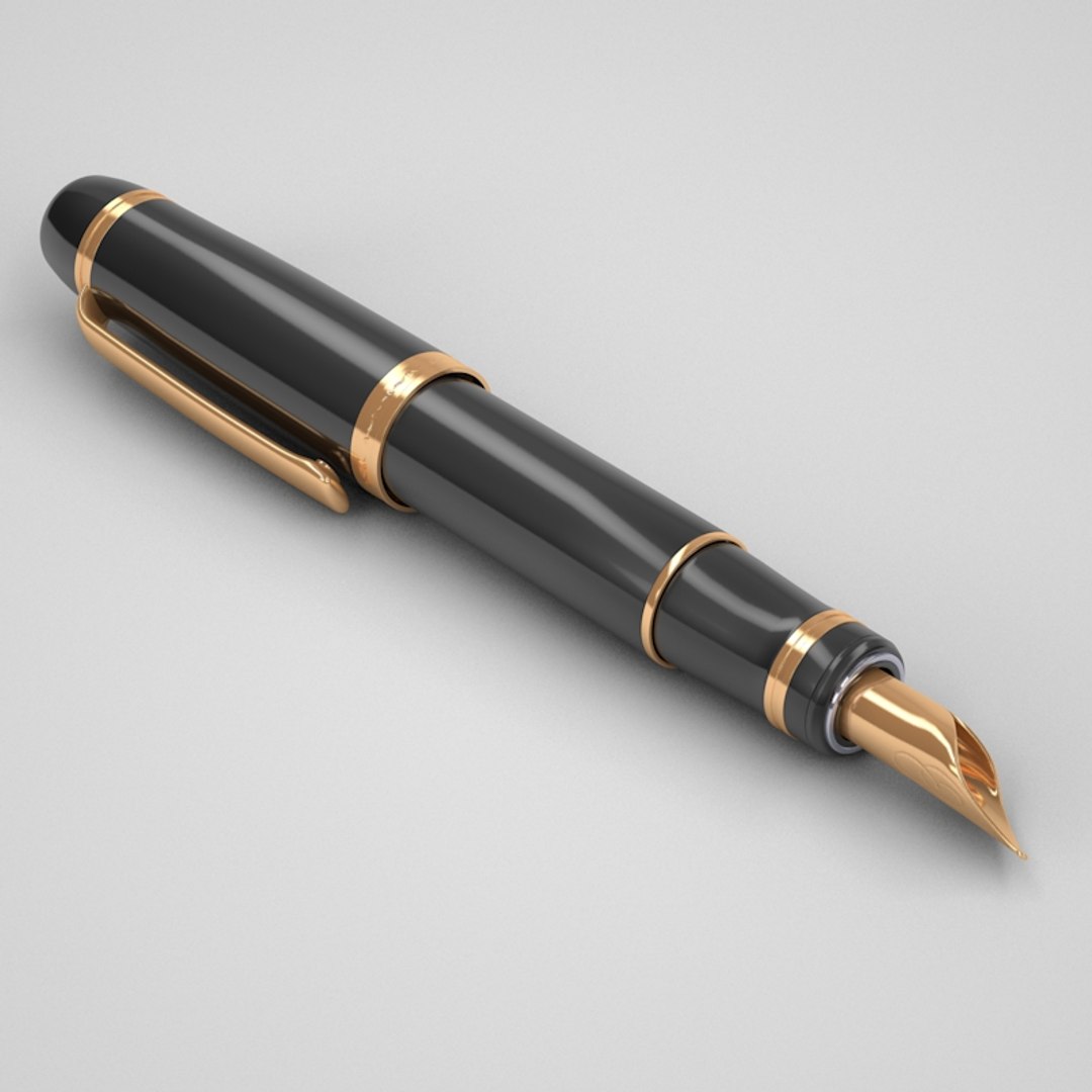 3d Model Check Book Fountain Pen