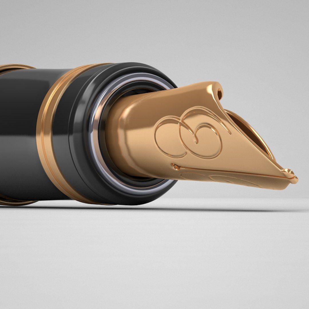 3d Model Check Book Fountain Pen