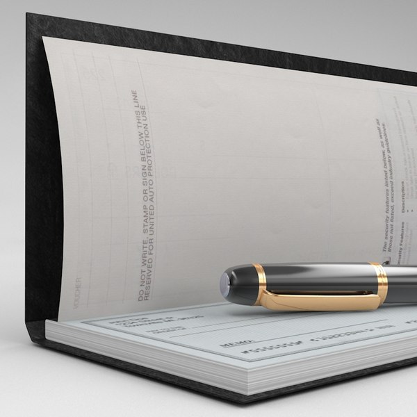 3d model check book fountain pen