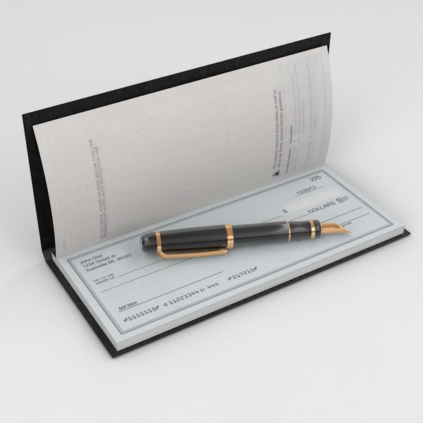 3d model check book fountain pen