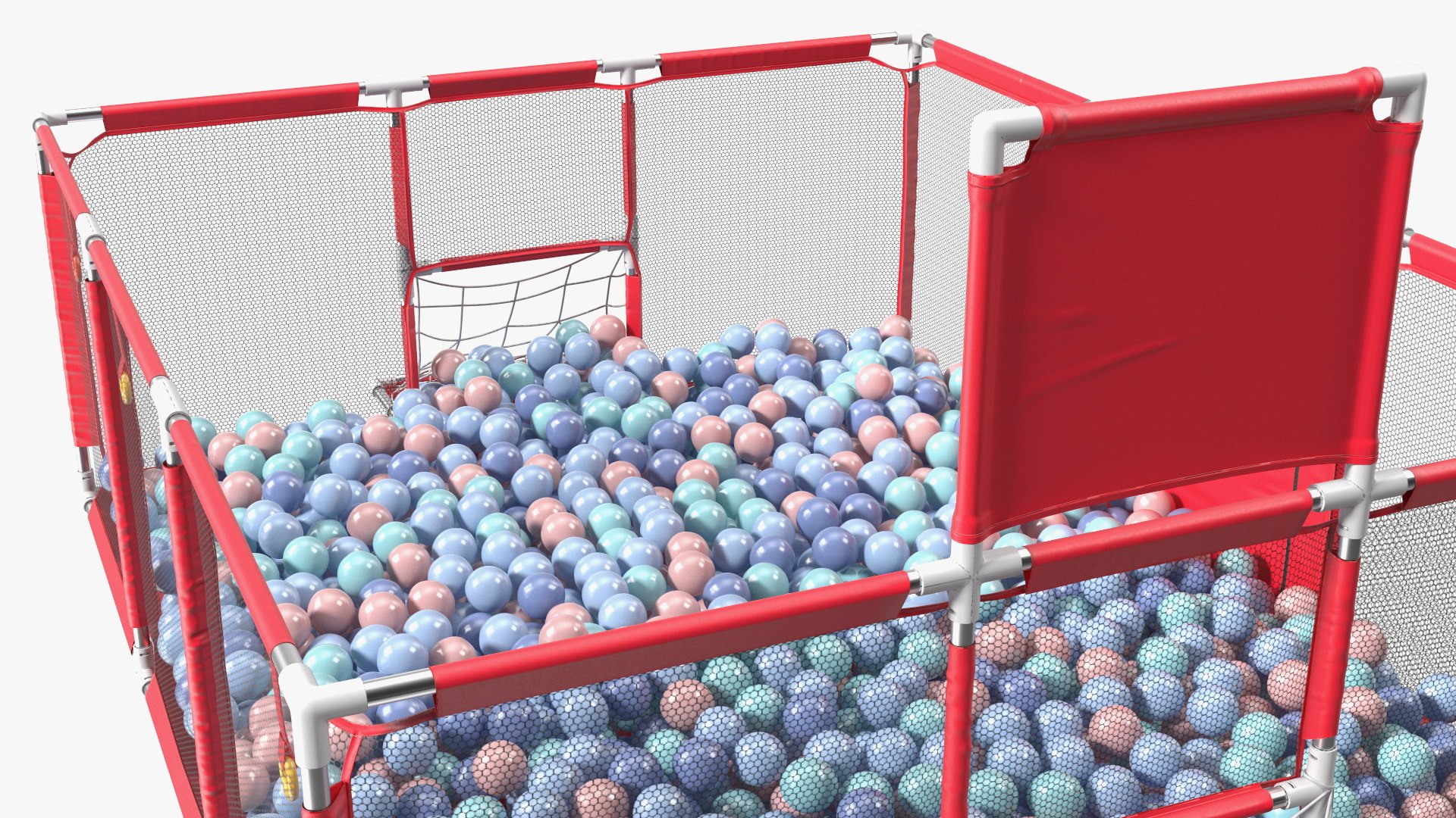 3D Red Baby Playpen with Plastic Balls model - TurboSquid 2101981