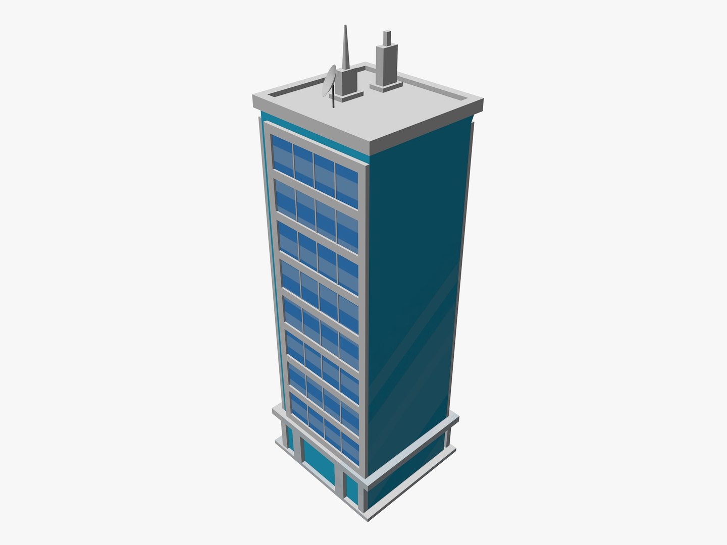 3D Model Cartoon Skyscraper Building 2 Low-poly - TurboSquid 2254339
