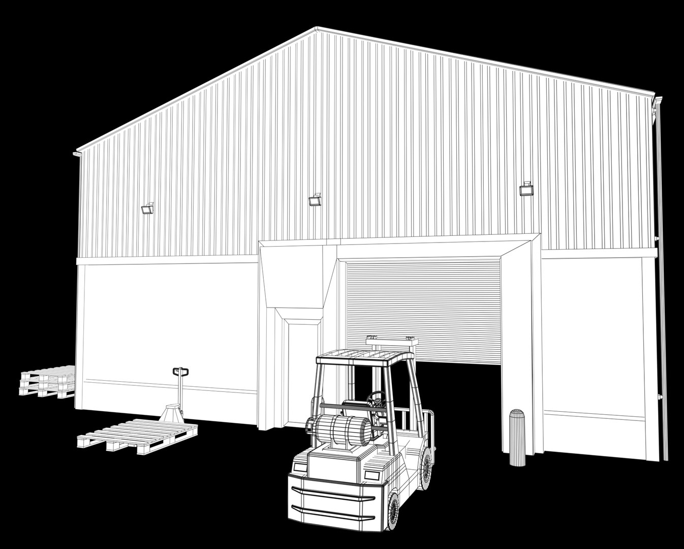 Small Warehouse model - TurboSquid 1749267