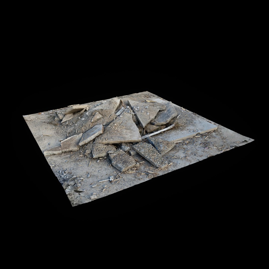Gravel Concrete 01 - 3D Photogrammetry Model Scan Of Pile Of Concrete ...