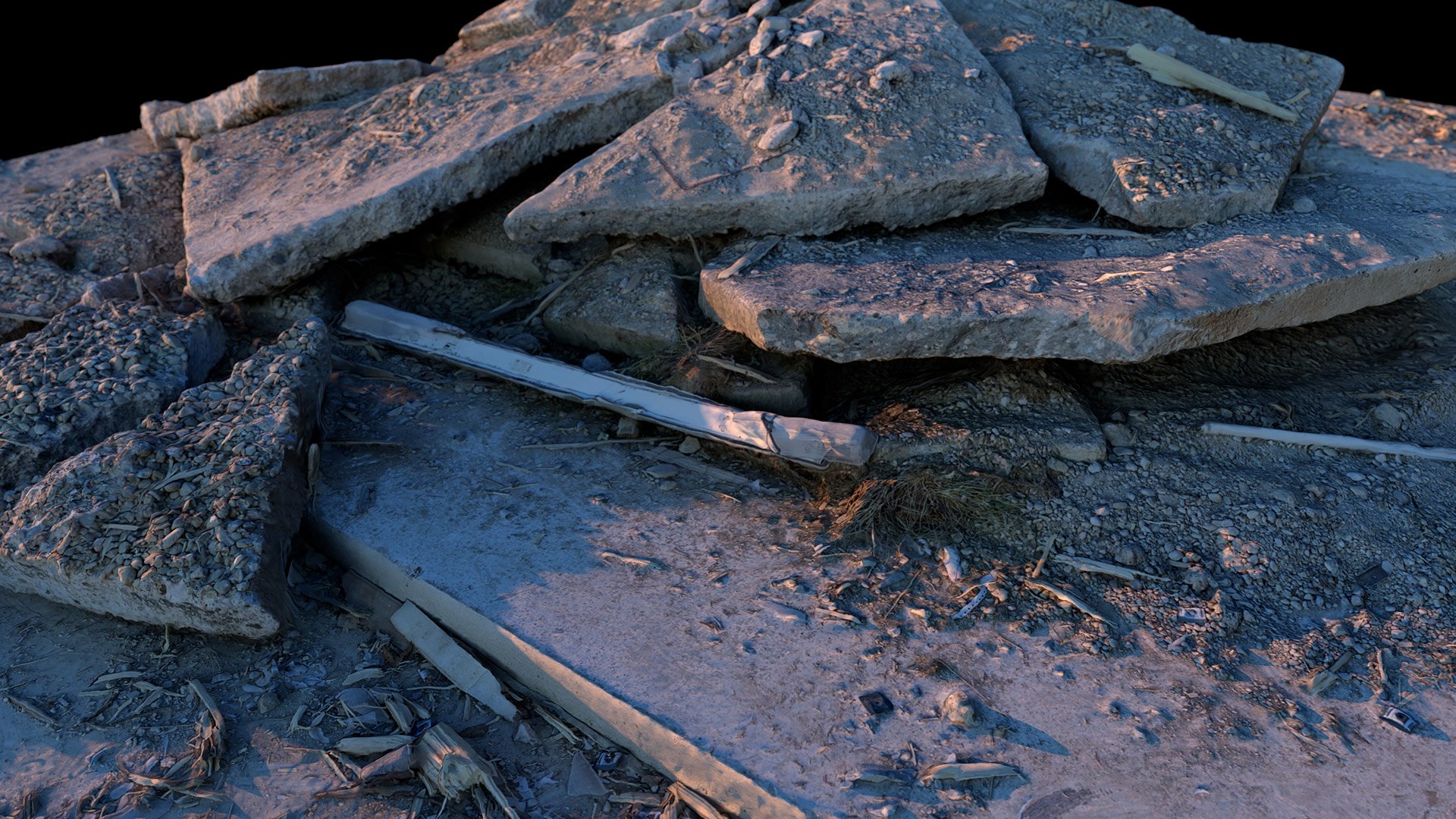 Gravel Concrete 01 - 3D Photogrammetry Model Scan Of Pile Of Concrete ...