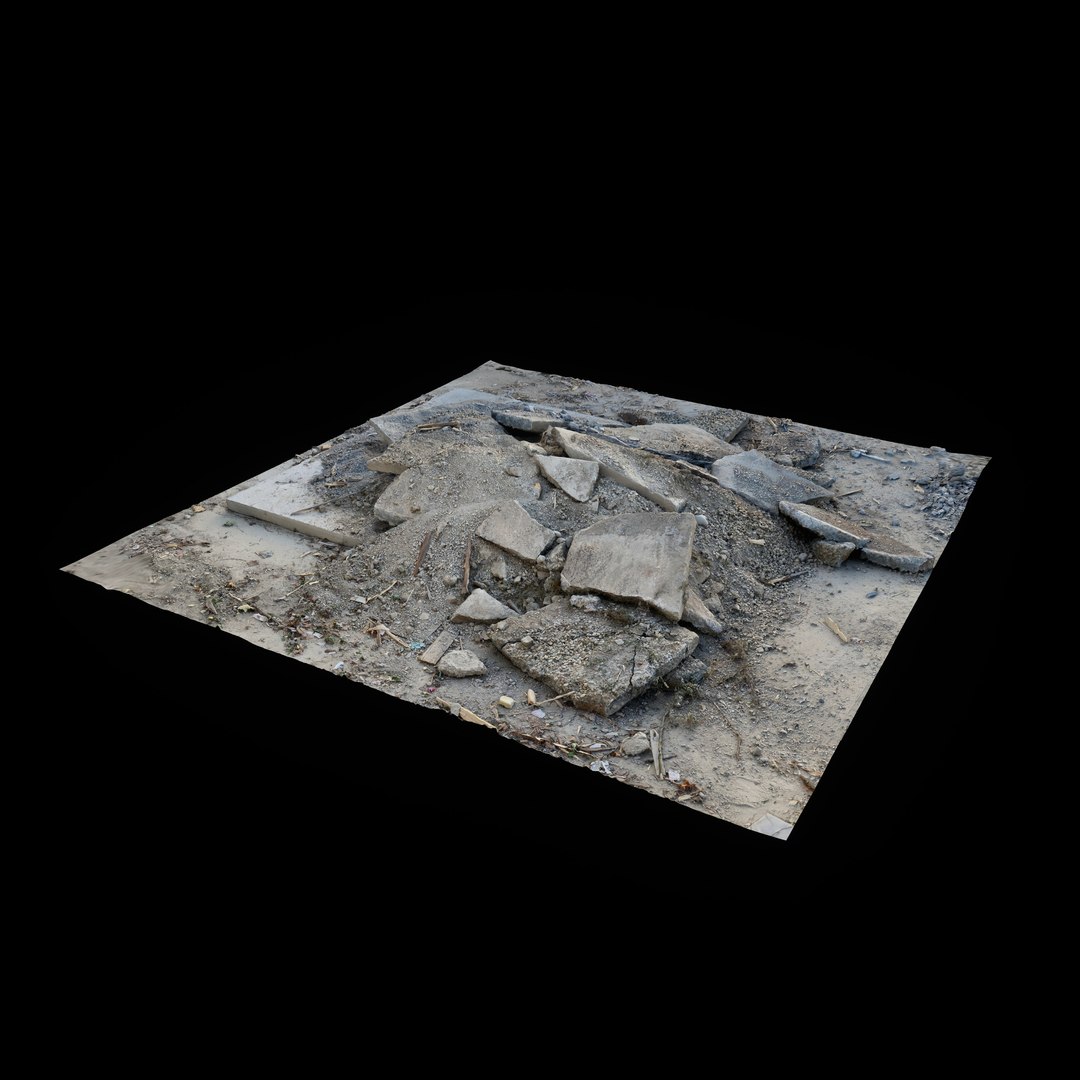 Gravel Concrete 01 - 3D Photogrammetry Model Scan Of Pile Of Concrete ...
