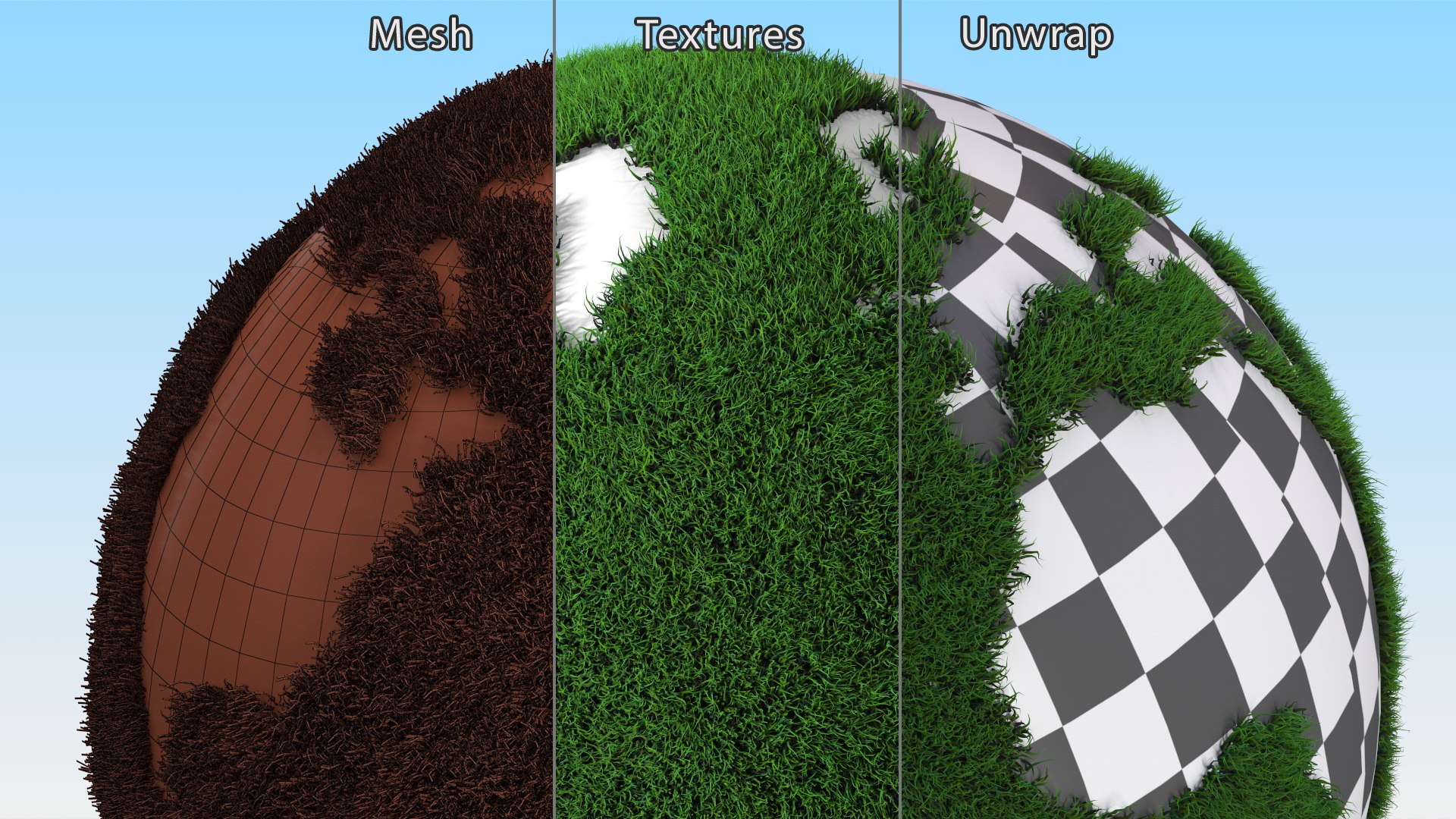 Stylized Earth With Grass Texture Fur 3D Model - TurboSquid 2185701