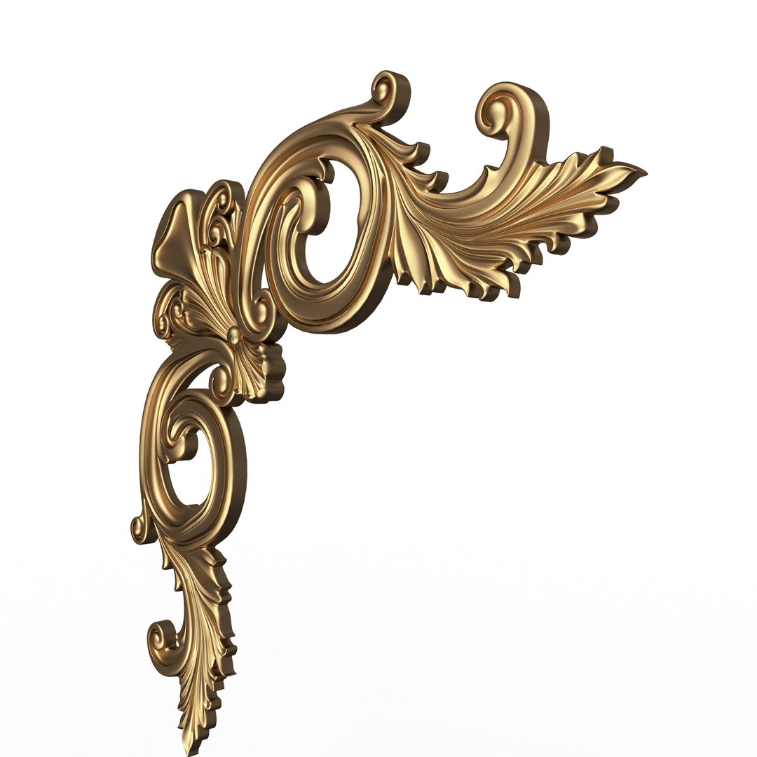 3D model Corner Carved Plaster Molding Decoration 022 - TurboSquid 2157974