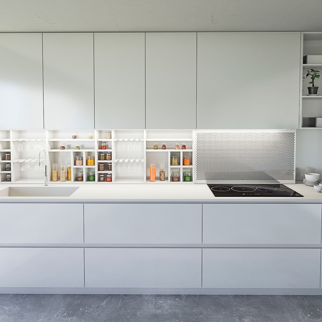 3d Kitchen Bluna Laccato Opaco