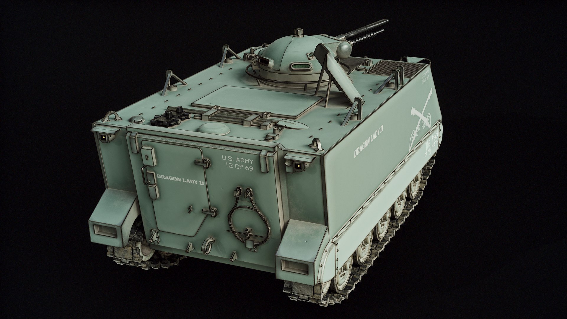 M132 Zippo Armored Flamethrower Rigged PBR 3D Model - TurboSquid 2142809