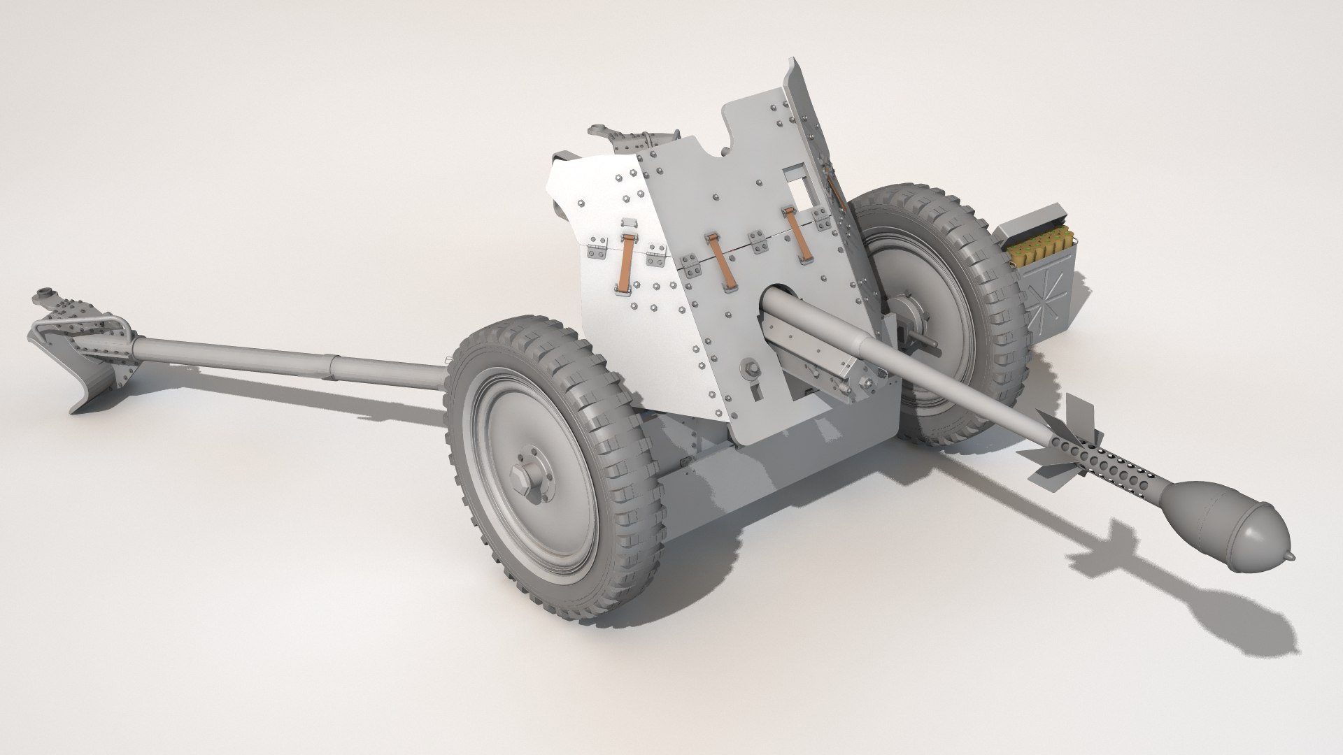 3D Model Pak36 With Ammunition And StielGrenate41 - TurboSquid 2125324