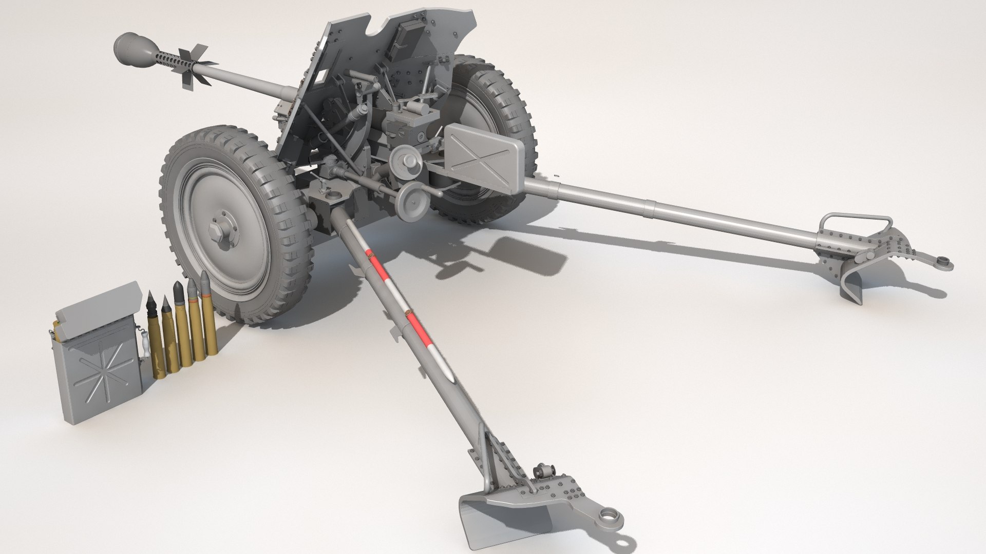 3D Model Pak36 With Ammunition And StielGrenate41 - TurboSquid 2125324