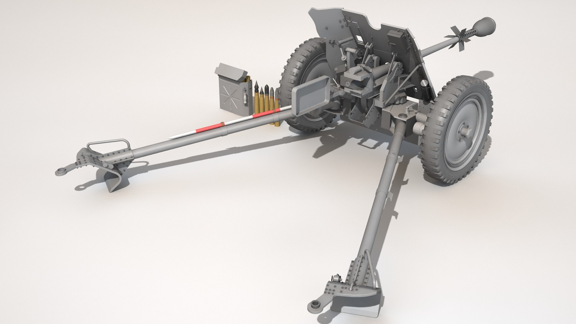 3D Model Pak36 With Ammunition And StielGrenate41 - TurboSquid 2125324