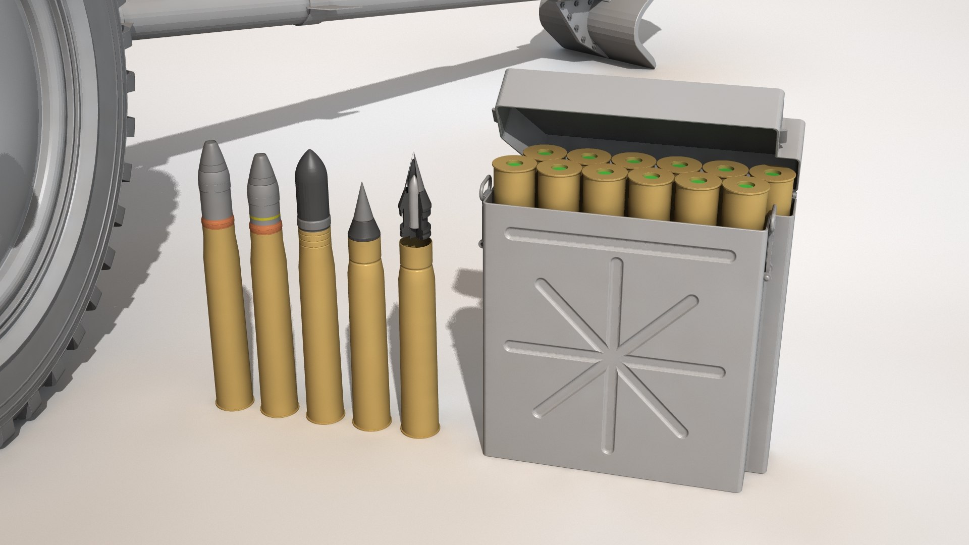 3D Model Pak36 With Ammunition And StielGrenate41 - TurboSquid 2125324
