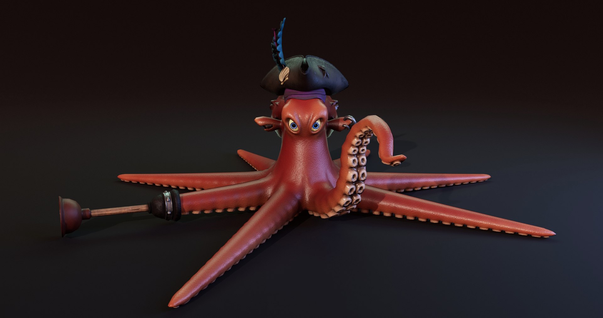 3D Model Pirate Octopus Mr Plunger - TurboSquid 2009669