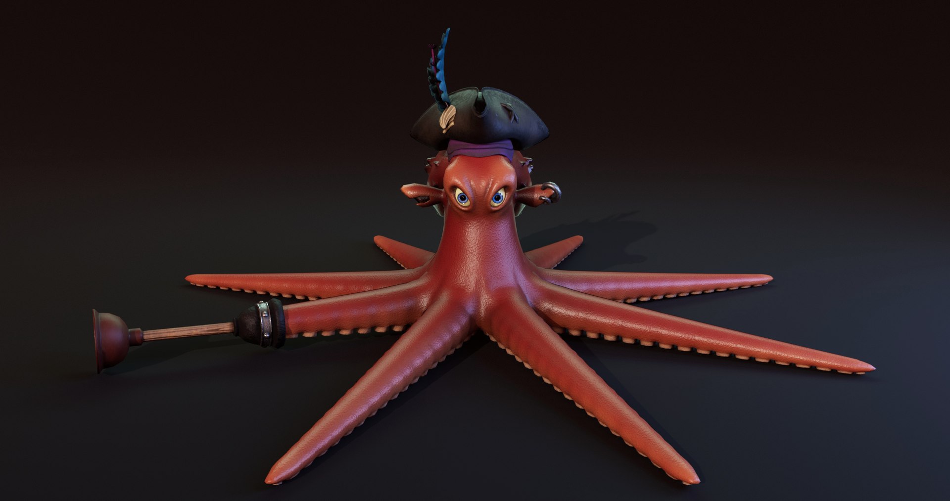 3D Model Pirate Octopus Mr Plunger - TurboSquid 2009669