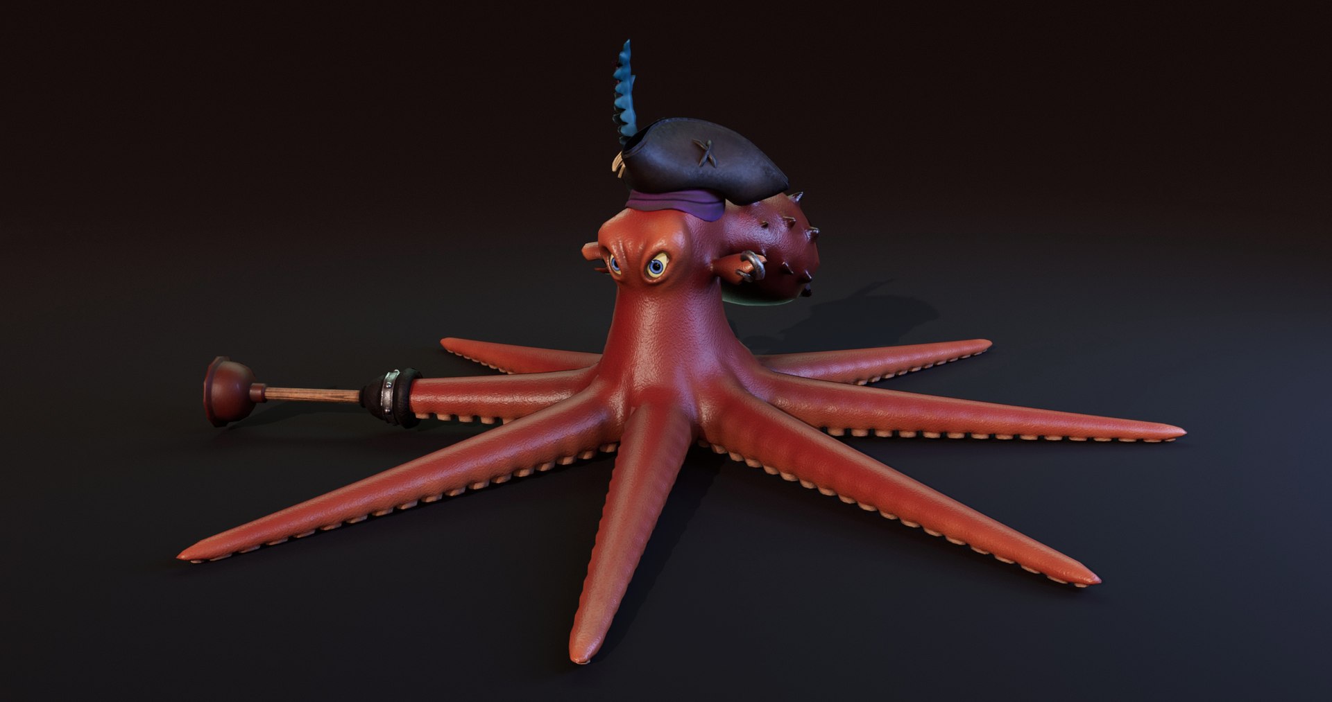 3D Model Pirate Octopus Mr Plunger - TurboSquid 2009669