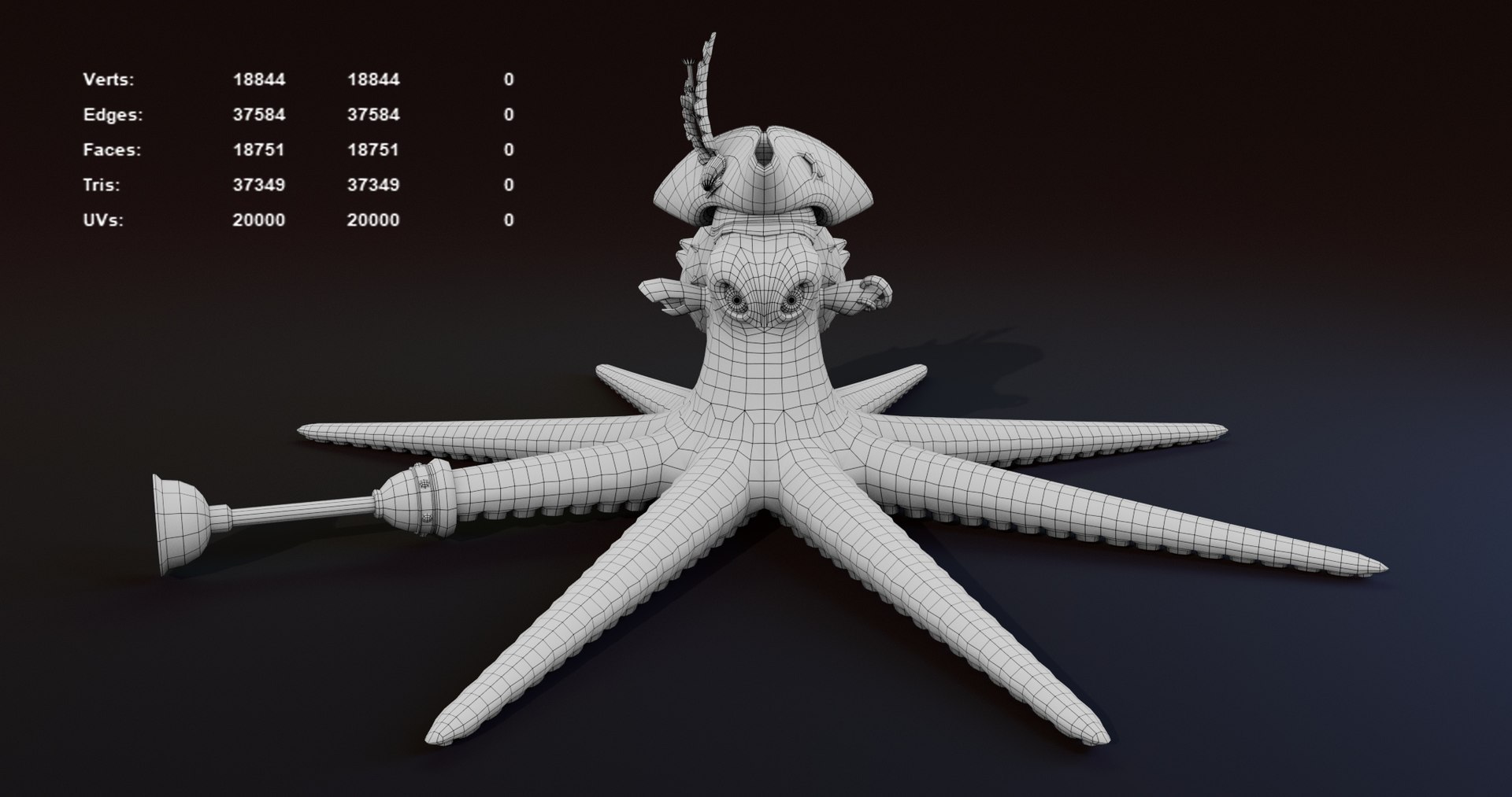 3D Model Pirate Octopus Mr Plunger - TurboSquid 2009669