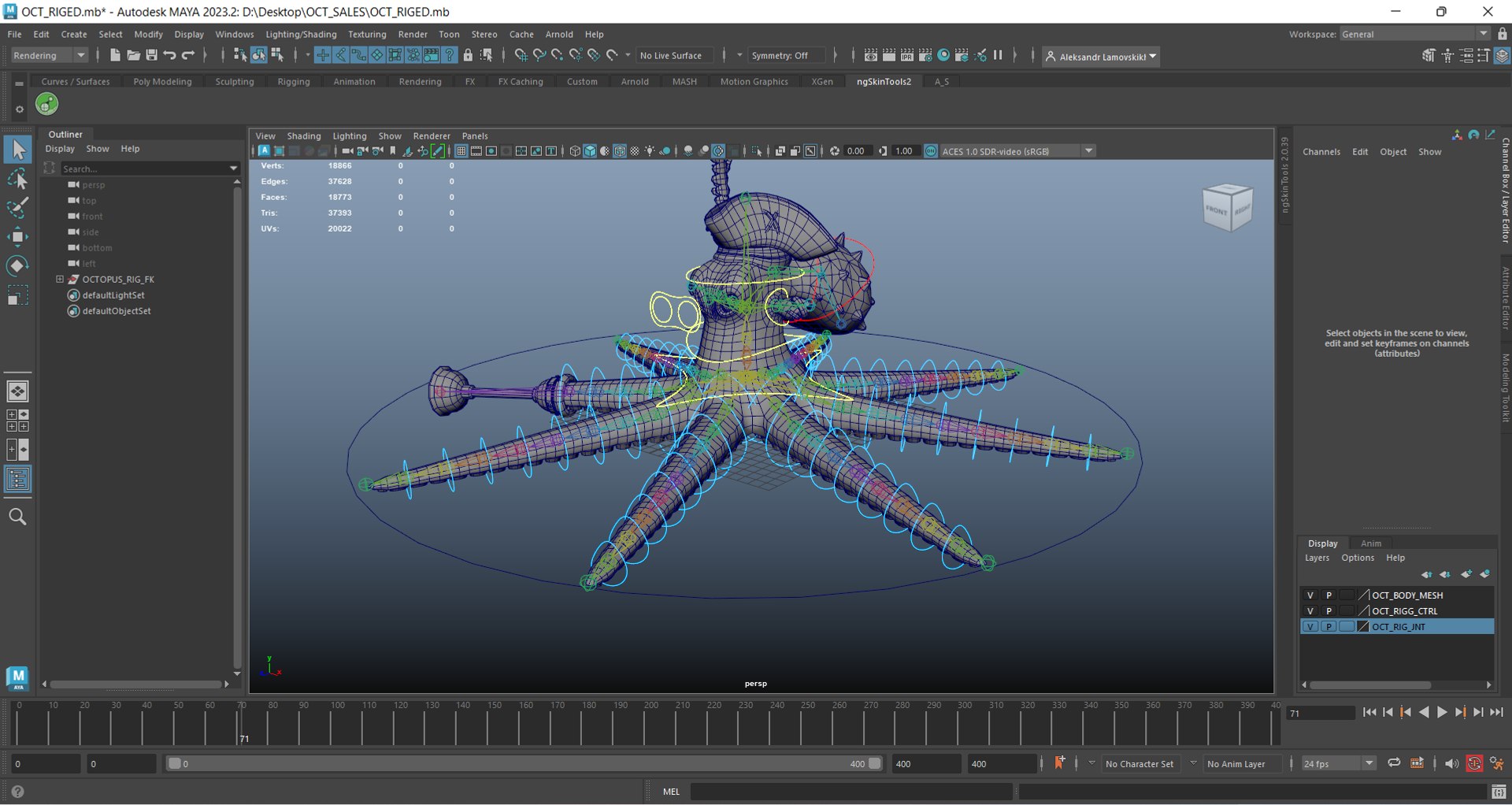 3D Model Pirate Octopus Mr Plunger - TurboSquid 2009669