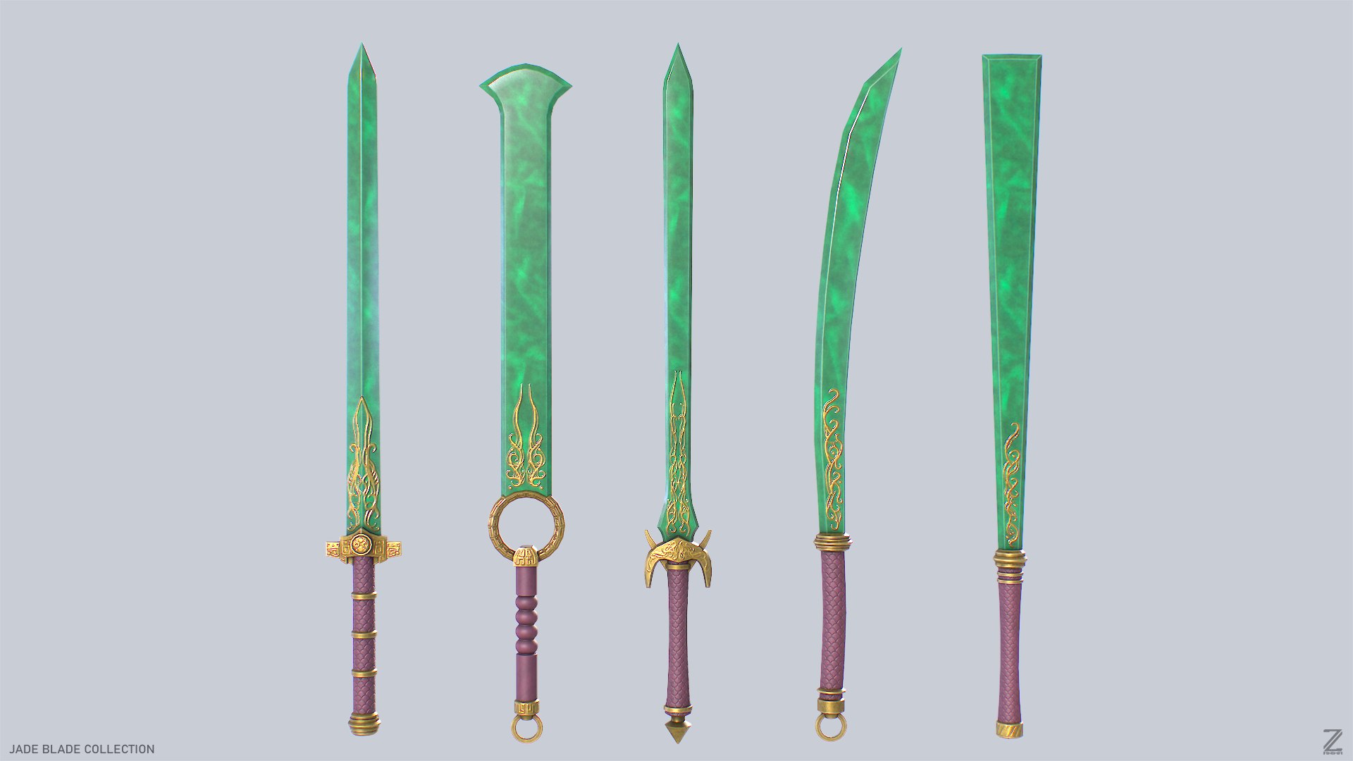 3D Jade Blade Collection - TurboSquid 2220411