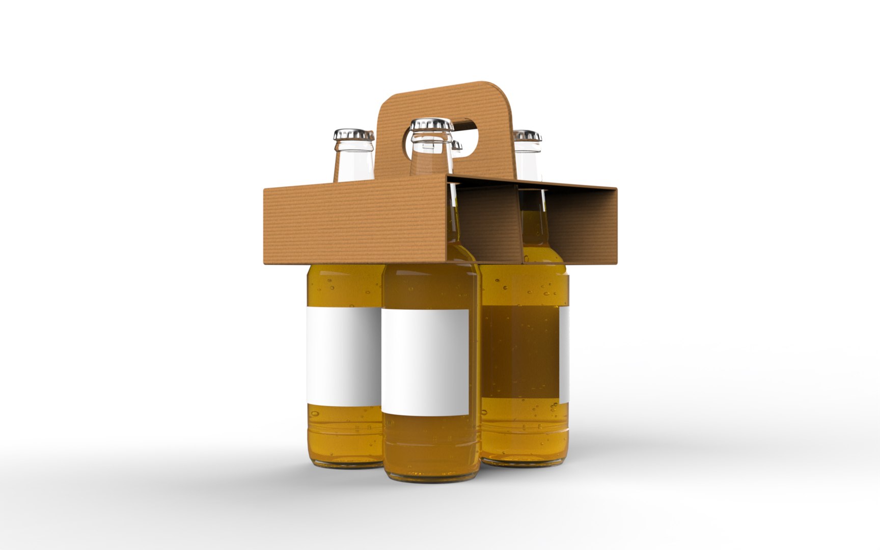 Four-Bottle Beer Packaging Box Holder 3D Model - TurboSquid 2227454