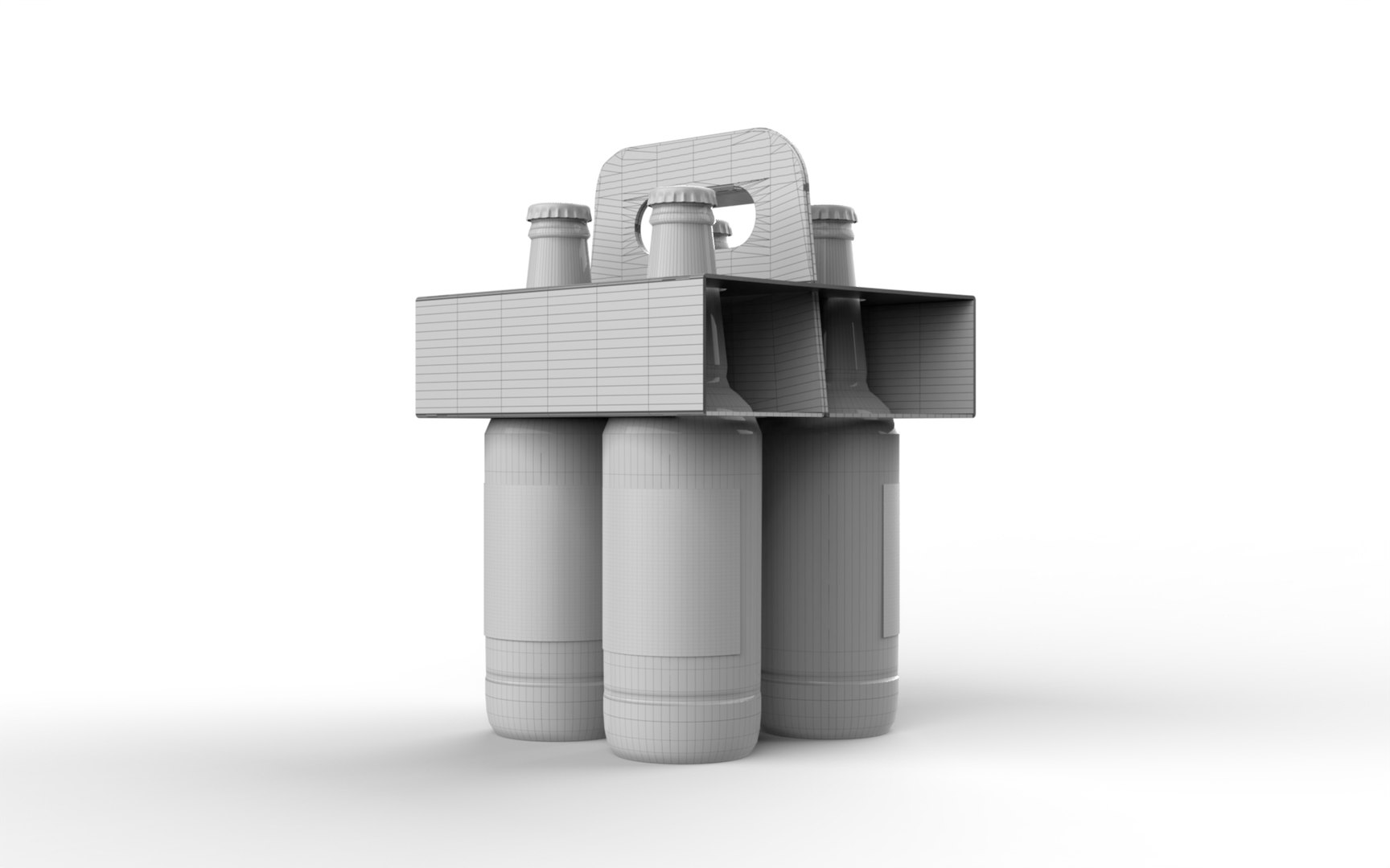 Four-Bottle Beer Packaging Box Holder 3D Model - TurboSquid 2227454
