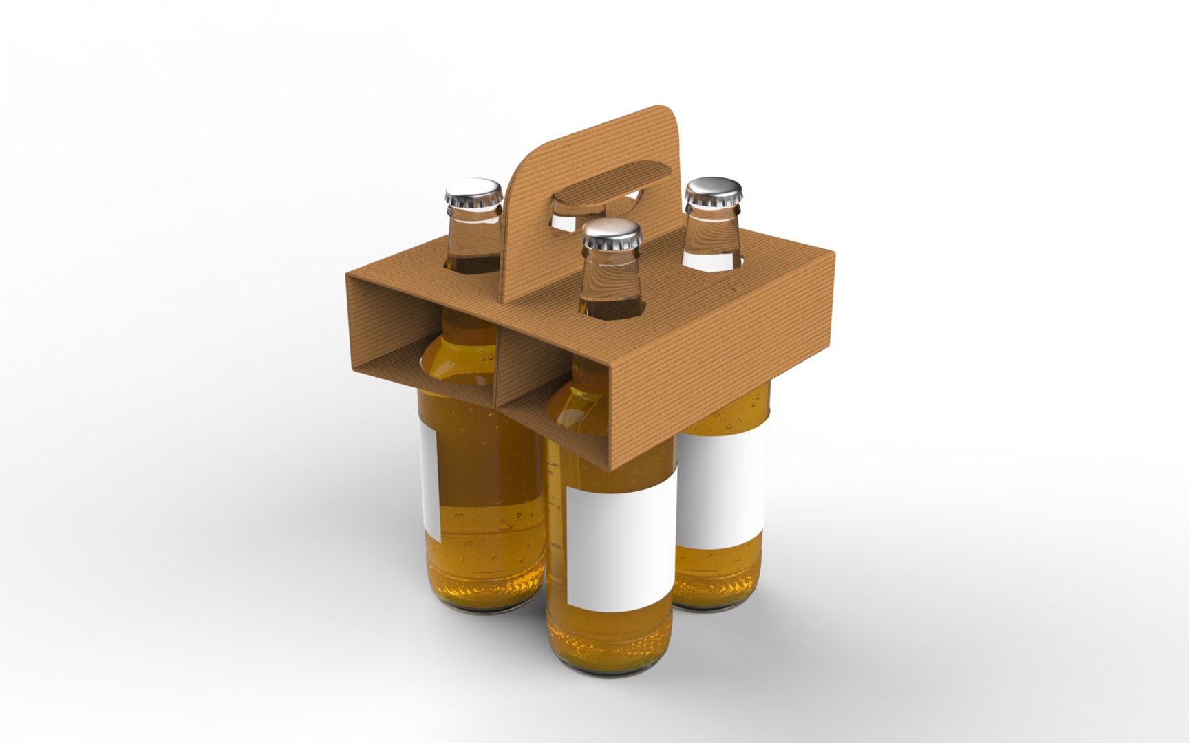 Four-Bottle Beer Packaging Box Holder 3D Model - TurboSquid 2227454