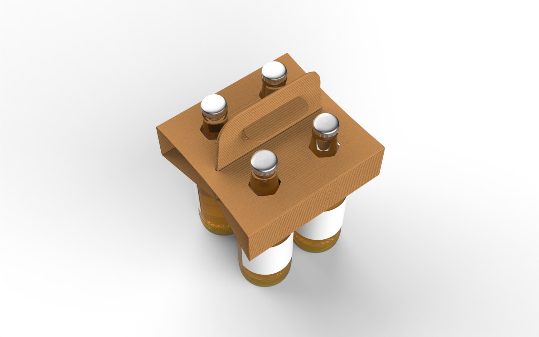 Four-Bottle Beer Packaging Box Holder 3D Model - TurboSquid 2227454