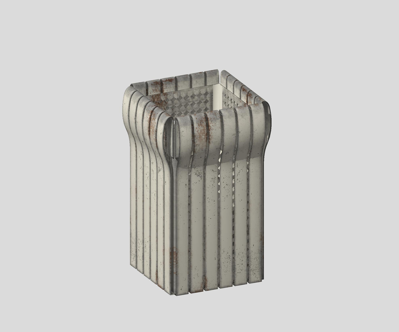 Box Type Open Trash Can With Cage 3D Model - TurboSquid 2130666