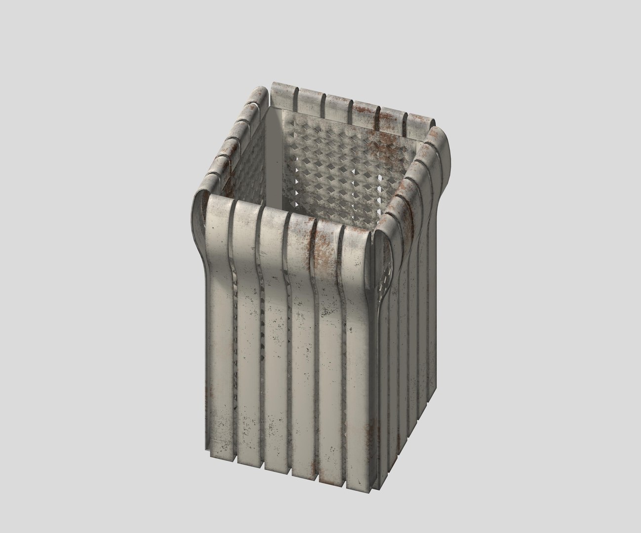 Box Type Open Trash Can With Cage 3D Model - TurboSquid 2130666