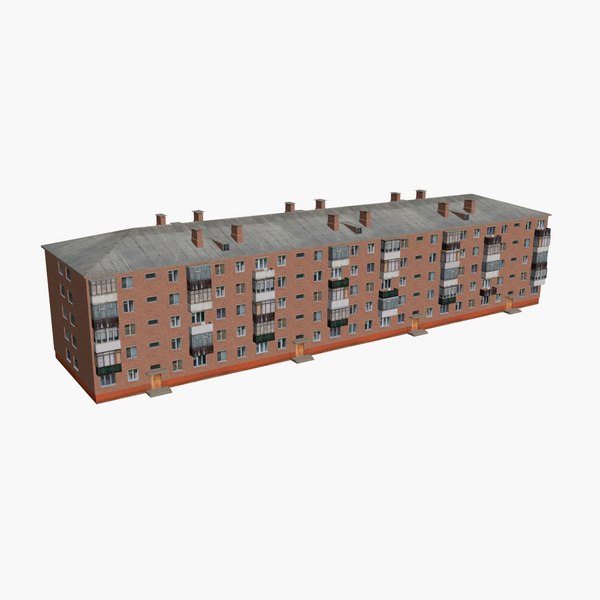 3D model Russian Soviet brick house - TurboSquid 1767969