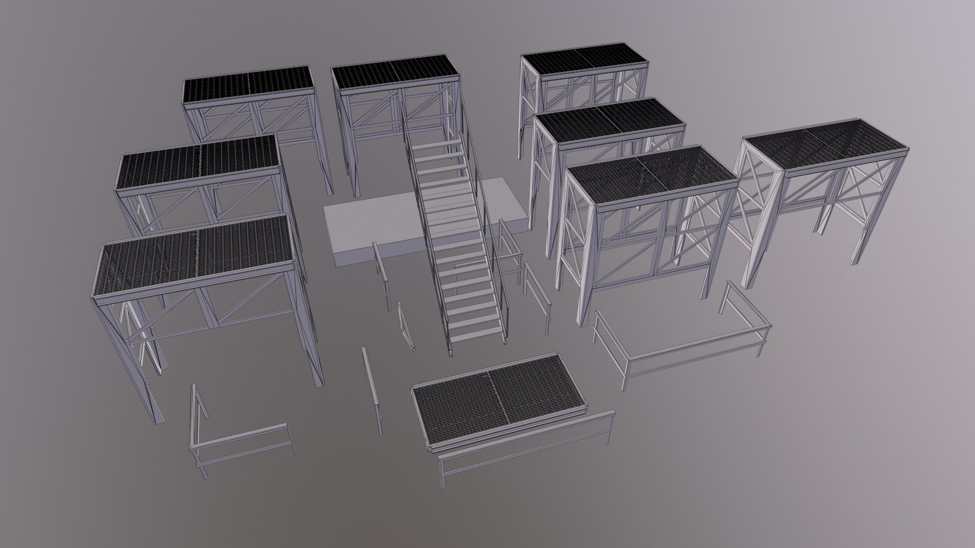 3D model Industrial stairs modular - TurboSquid 2117896