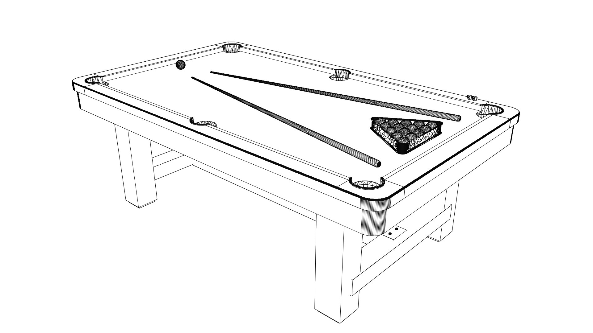 Pool Table 3D Model - TurboSquid 1710837
