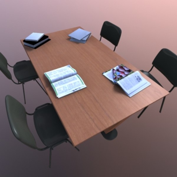 Library Table 3D Models for Download | TurboSquid