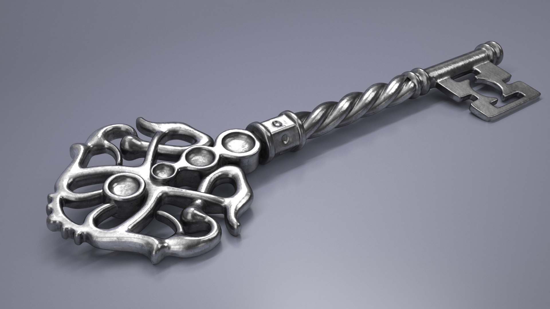 3D Fantasy Skeleton Key Silver Model - TurboSquid 2246214