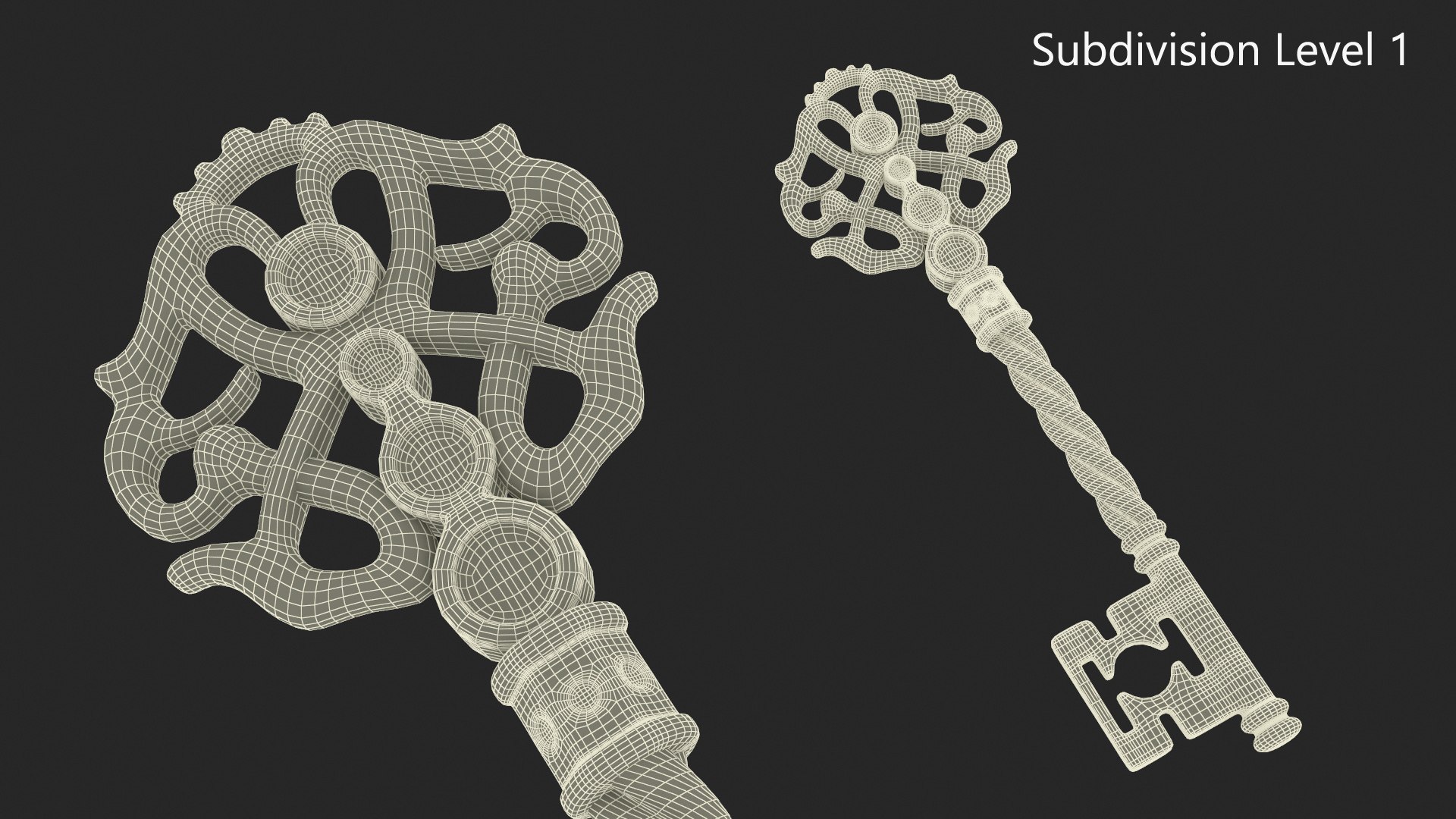 3D Fantasy Skeleton Key Silver Model - TurboSquid 2246214