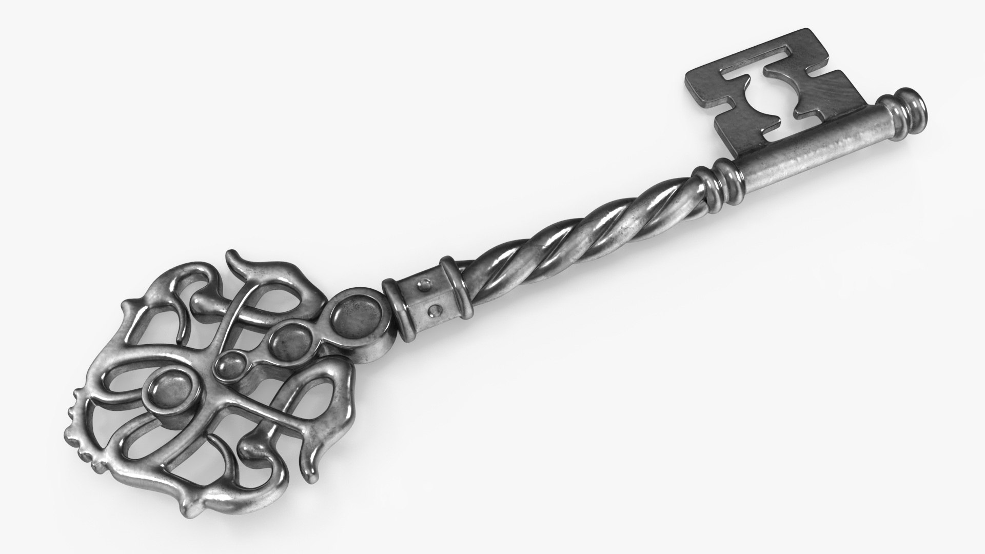 3D Fantasy Skeleton Key Silver Model - TurboSquid 2246214