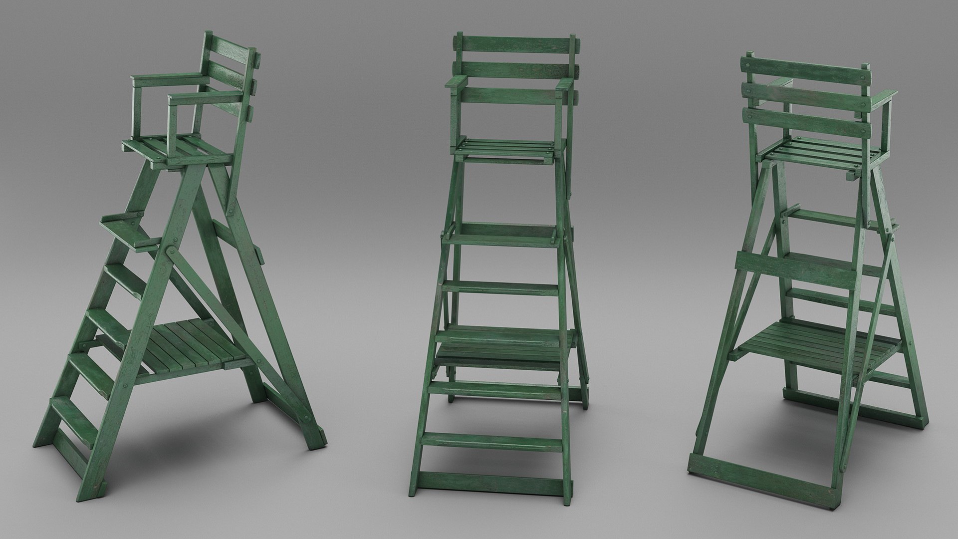 Wooden Umpire Chair 3D - TurboSquid 2224711
