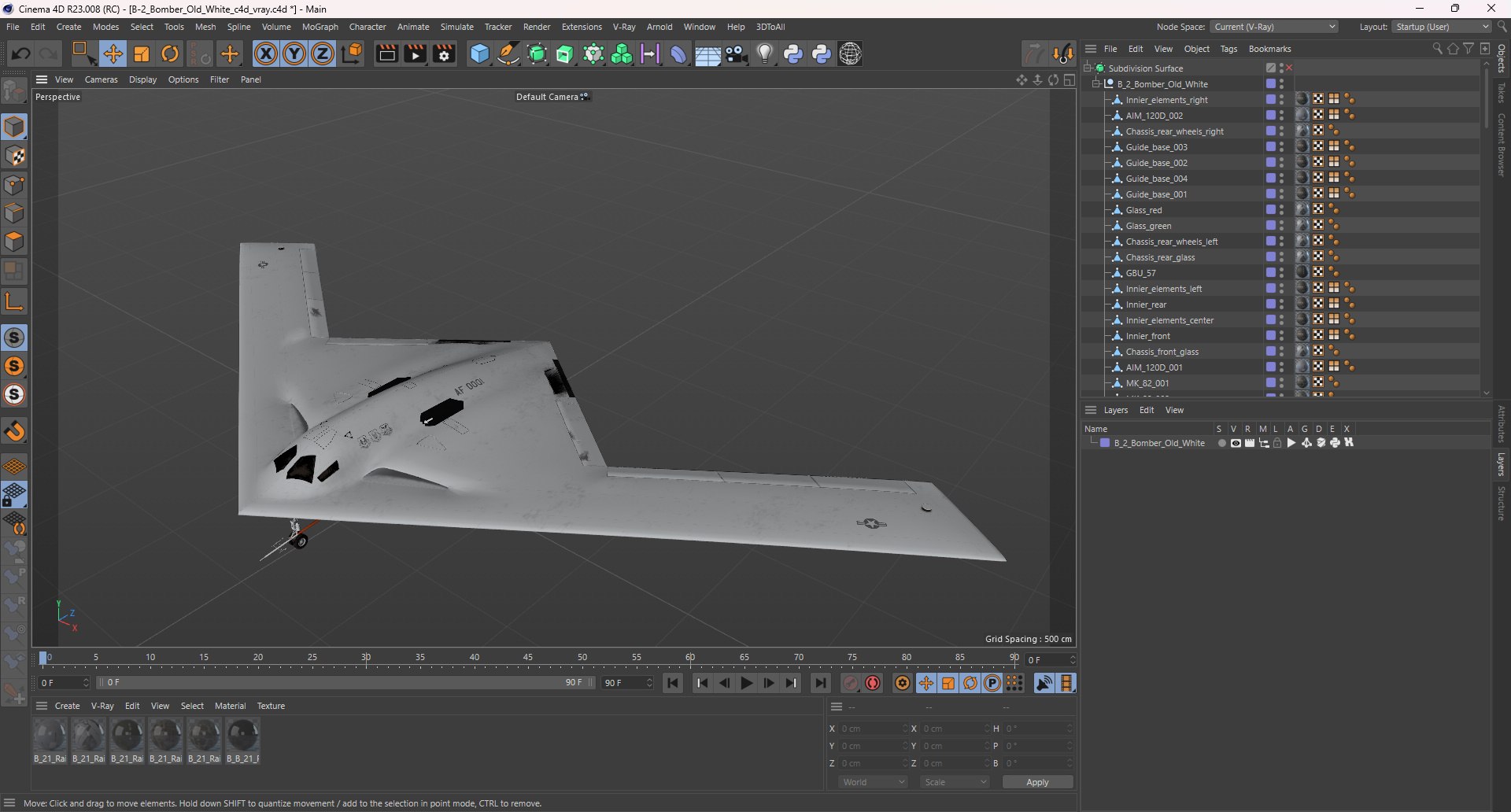 3D B-2 Bomber Old White Model - TurboSquid 2390530