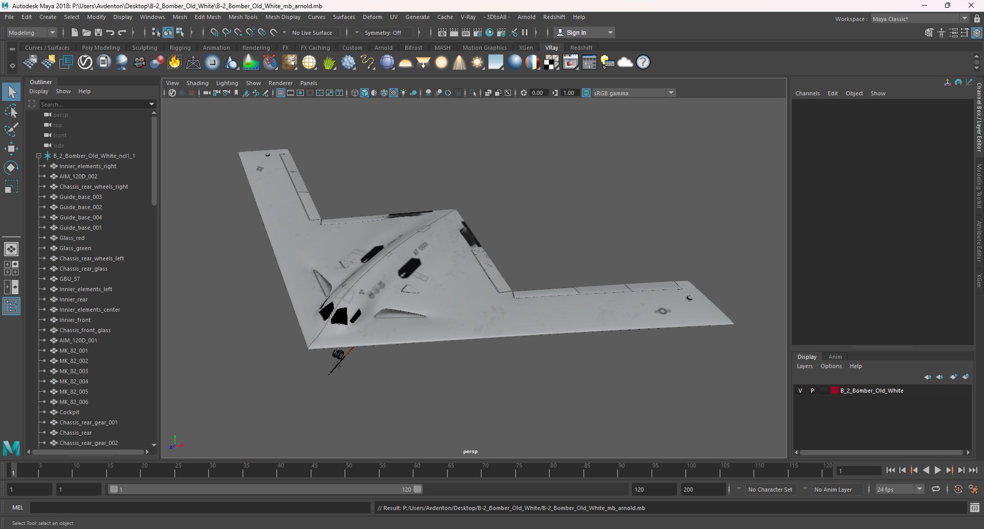 3D B-2 Bomber Old White Model - TurboSquid 2390530